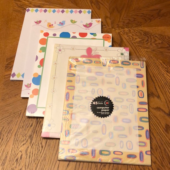 Office | Stationarycomputer Paper Spring Birthday Border Design 85 X 11 ...